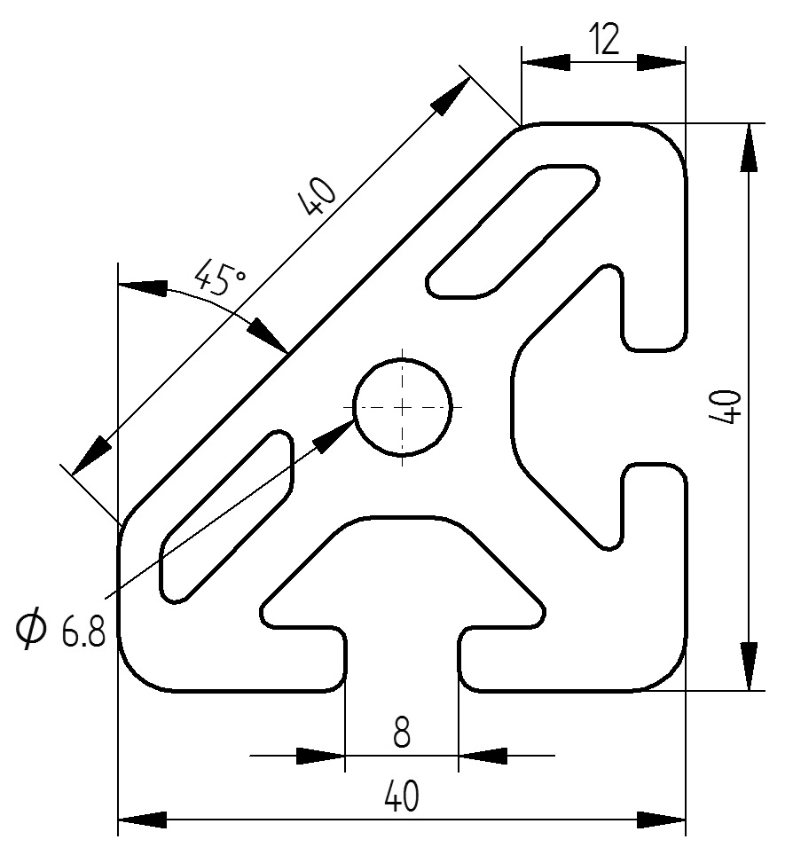 Profil 8 40×40-45° schwer – Ratiotechnik Heinz Karls GmbH